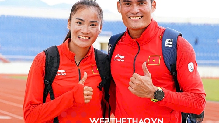 Anh em Quách Thị Lan và Quách Công Lịch giành huy chương ở giải vô địch điền kinh các nội dung ...